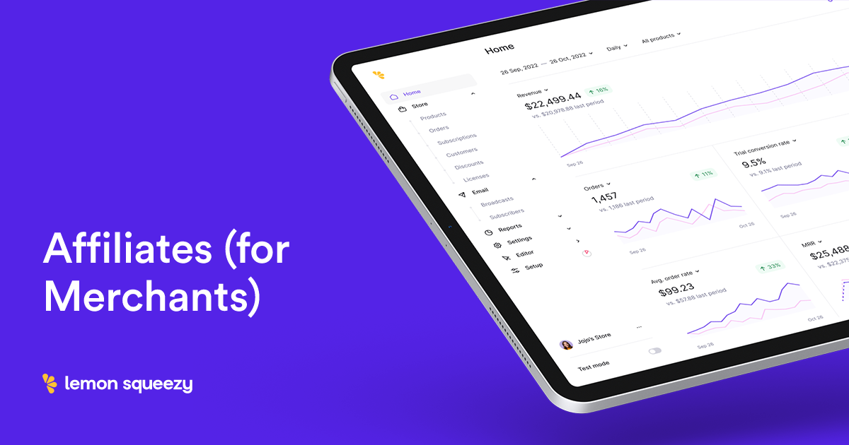 Docs: Affiliates (for Merchants) • Lemon Squeezy