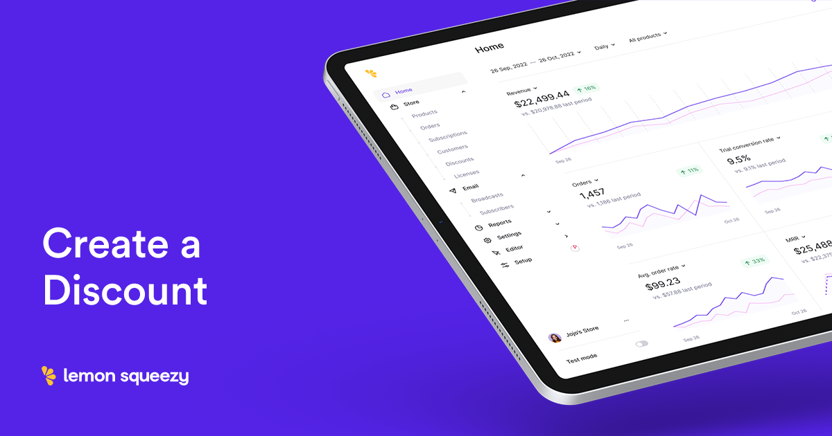 API Docs: Create a Discount • Lemon Squeezy