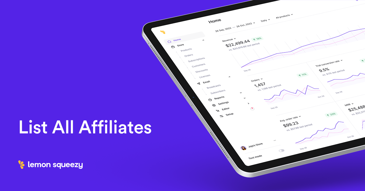 API Docs: List All Affiliates • Lemon Squeezy