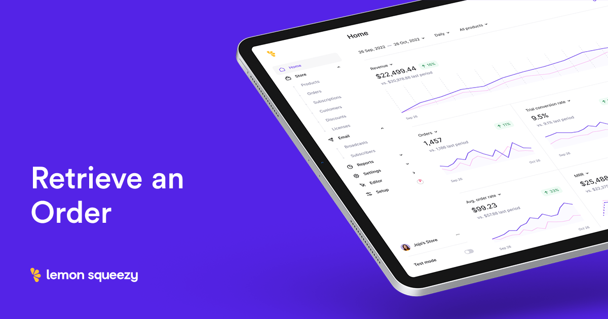 API Docs: Retrieve an Order • Lemon Squeezy