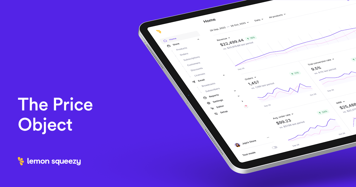 API Docs: The Price Object • Lemon Squeezy